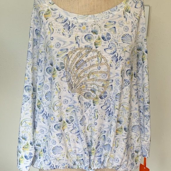 hearts of palm | Tops | Hearts Of Palm Nautical Sea Shell Top New Large ...